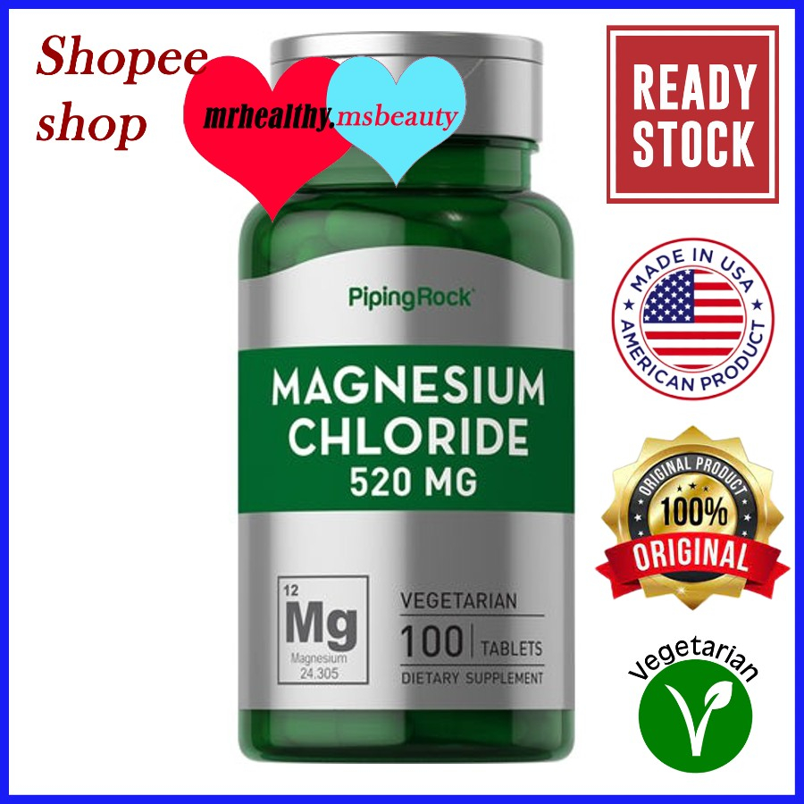 PipingRock Magnesium Chloride, 520 mg, 100 Tablets | Shopee Malaysia