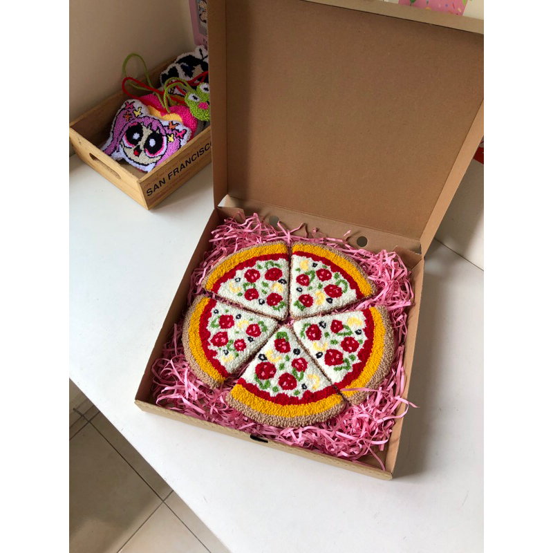 Punch Needle Pizza Mug Coaster | Shopee Malaysia