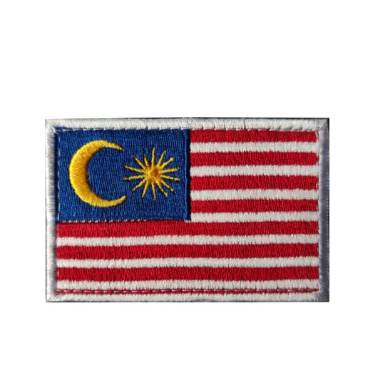 Malaysian Flag Embroidered Patches Skull Tactical Army Military Morale Patch Emblem Malaysia ...