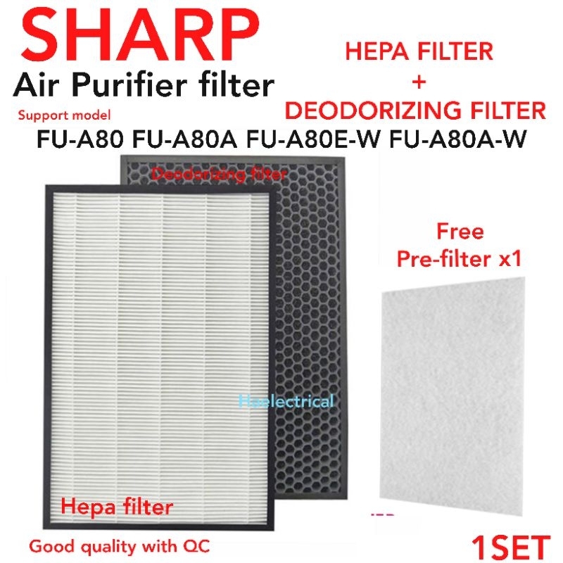 Sharp air purifier filter FU-A80 FU-A80A FU-A80E-W | Shopee Malaysia