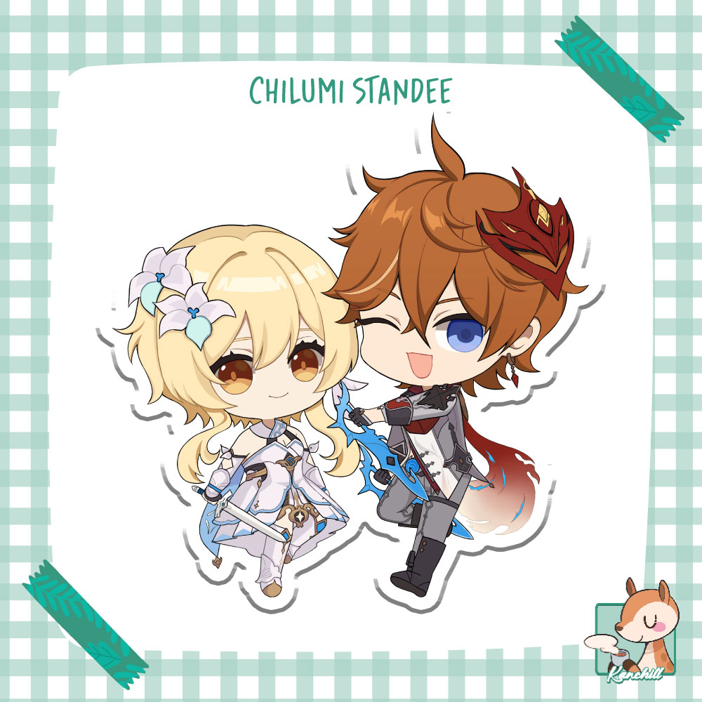 Genshin Impact Mini Standee Chilumi Childe Tartaglia Lumine Anime ...