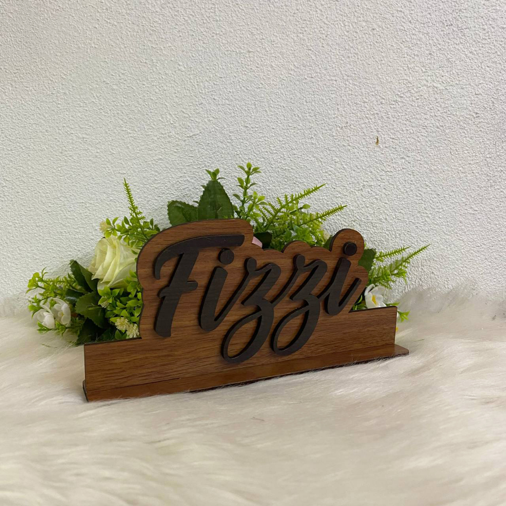 Custom Desk Name l Tanda Nama Meja l Ukiran Kayu l Laminated Plywood ...