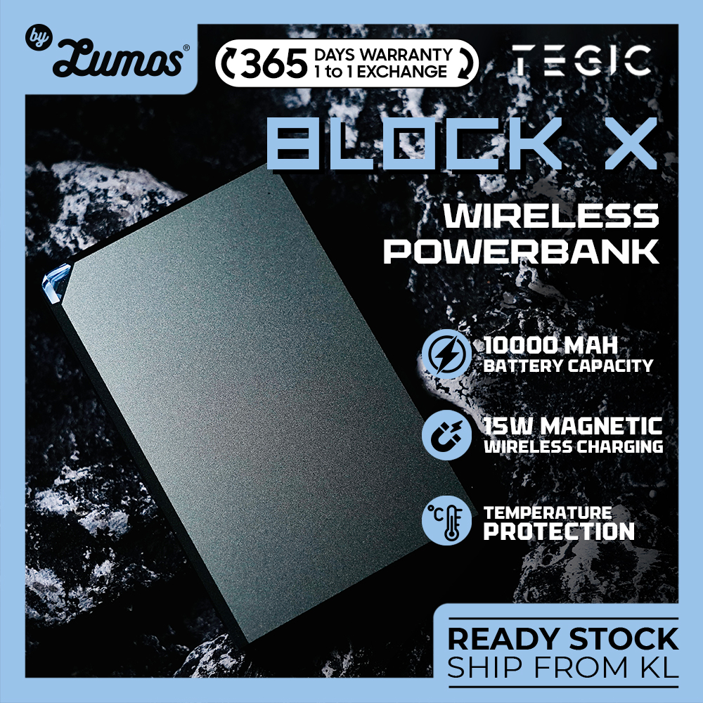 TEGIC BLOCK X Magnetic Wireless Fast Charging Power Bank 15W 10000mAh Battery Capacity WORRY ...
