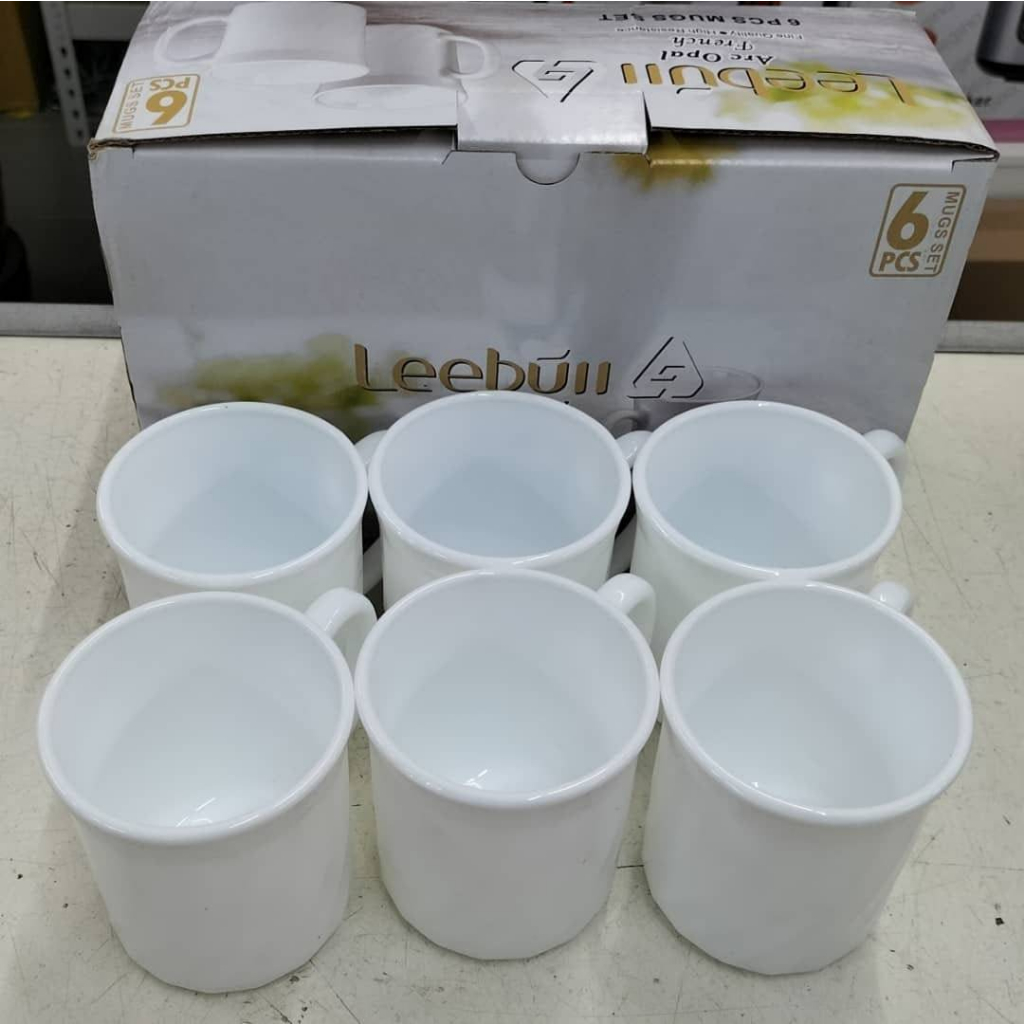 Set Cawan atau Set Mug Putih dan Hitam 6Pcs | Shopee Malaysia