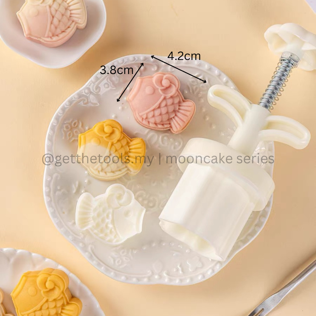 30G MINI CARP MOONCAKE MOULD 30G 迷你锦鲤模型立体印具具月饼模新年春节绿豆糕开运酥糕点手压模具 PING ...