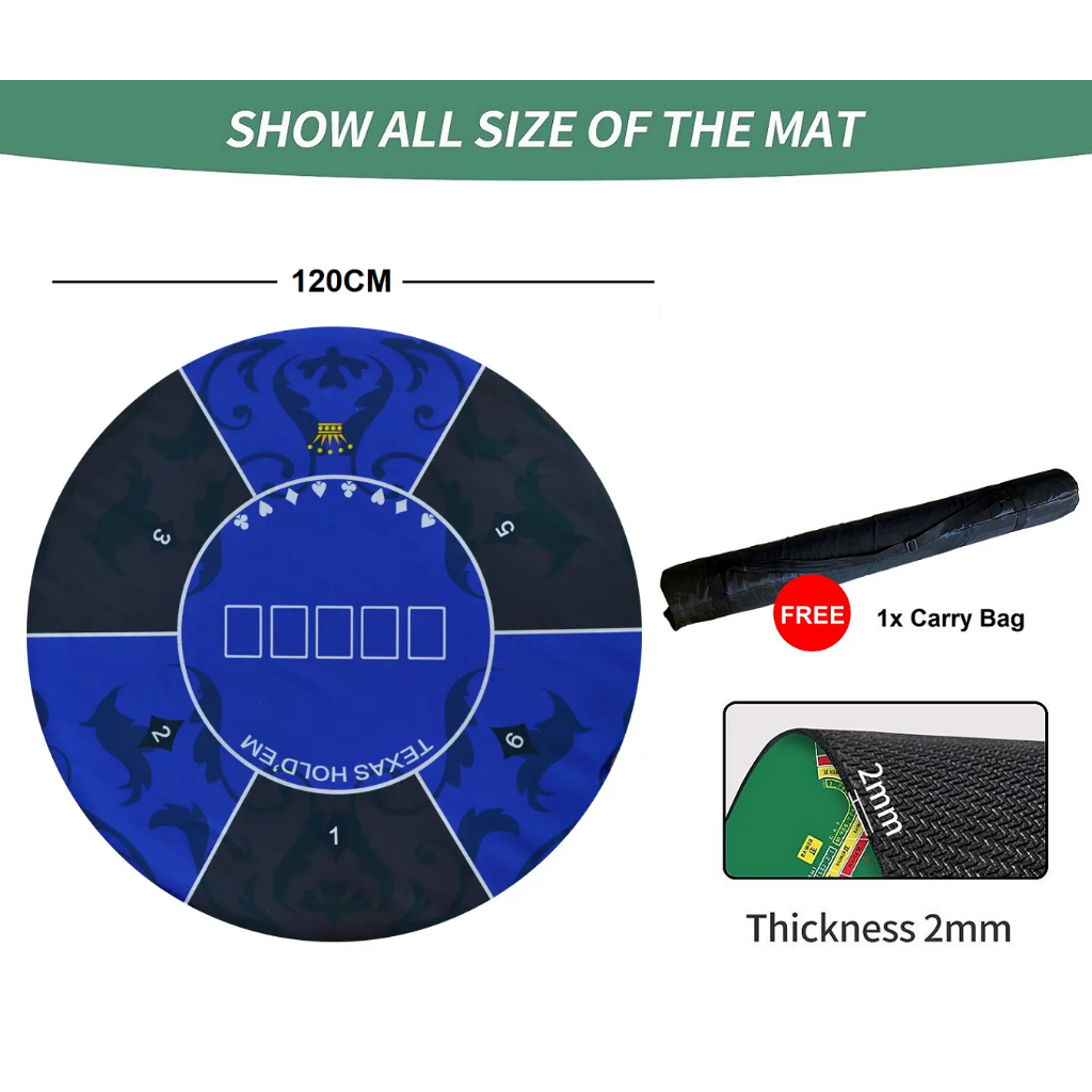 2MM CASINO POKER TEXAS HOLDEM BLACK JACK BACCARAT BIG SMALL NON-SLIP ...