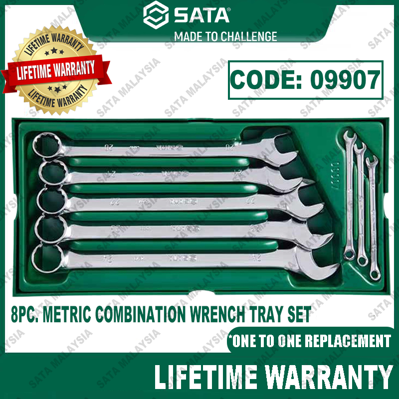 SATA 8Pc. Metric Combination Wrench Tray Set Spanner Set Wrench Set ...