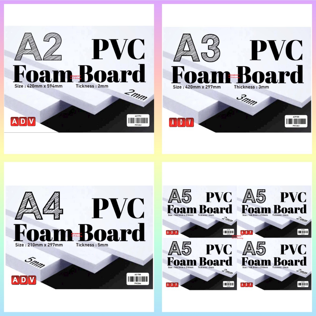ADV PVC FOAM BOARD (+/-) A2 | A3 | A4 | A5 (AVAILABLE IN 2MM, 3MM & 5MM ...