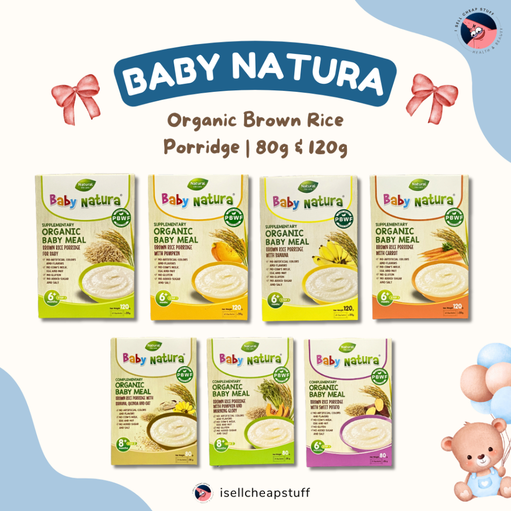 Baby Natura Organic Brown Rice Porridge 80g & 120g (6-8M+) | Shopee Malaysia