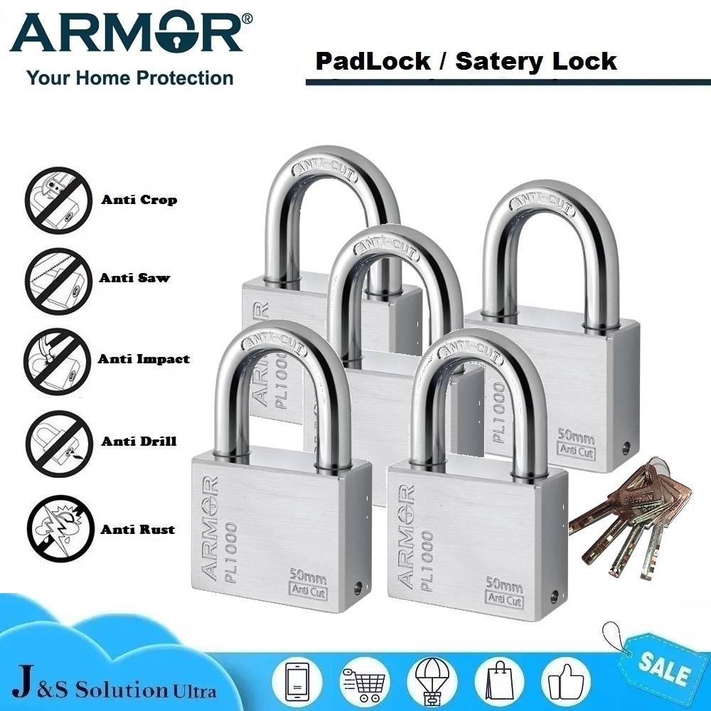 ARMOR APL-1000/505 Solid Brass Pad Lock Keyed Alike System - 50mm x ...