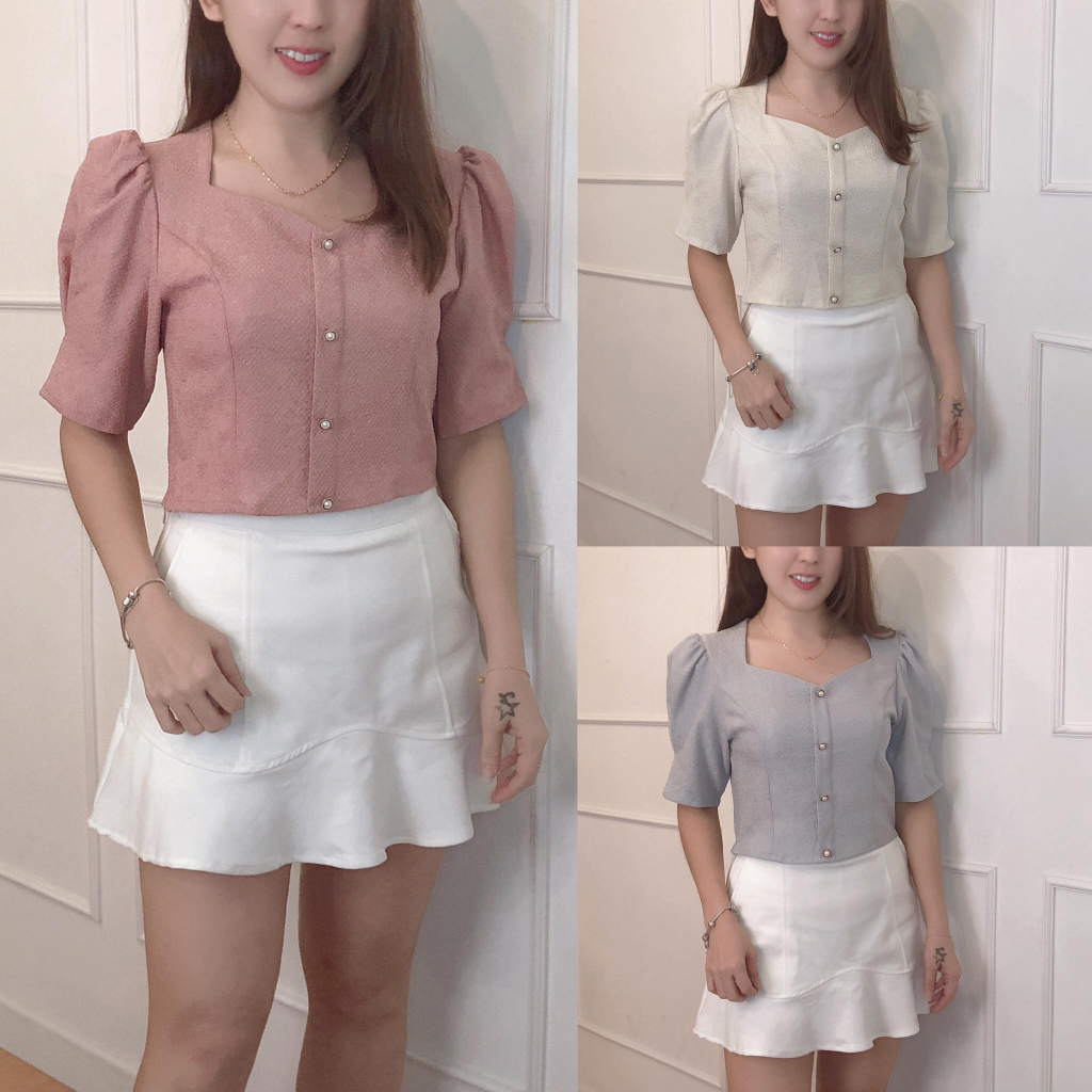 (SEVEN BRAND) SML Women Clothing Short-sleeved heart collar female ...