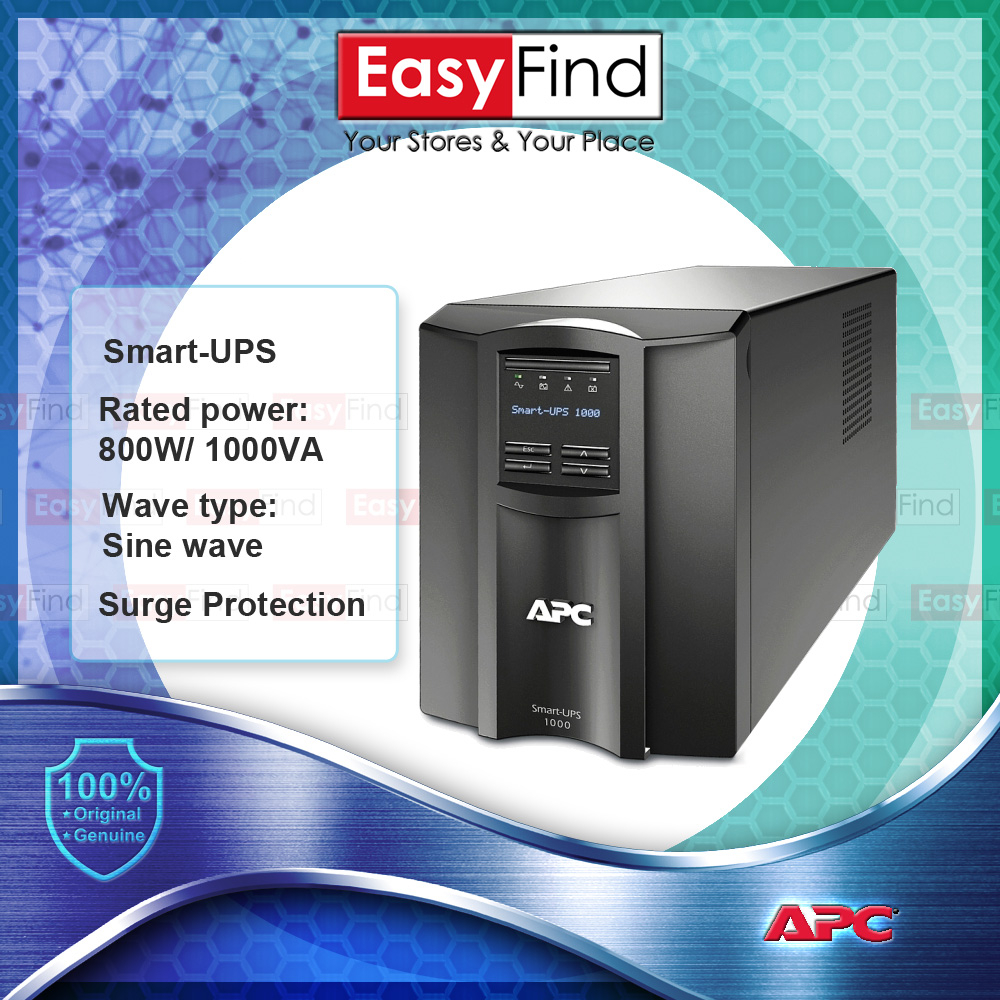 APC SMT1000I Smart-UPS, Line Interactive, 1000VA, Tower, 230V, 8x IEC C13 outlets, SmartSlot ...