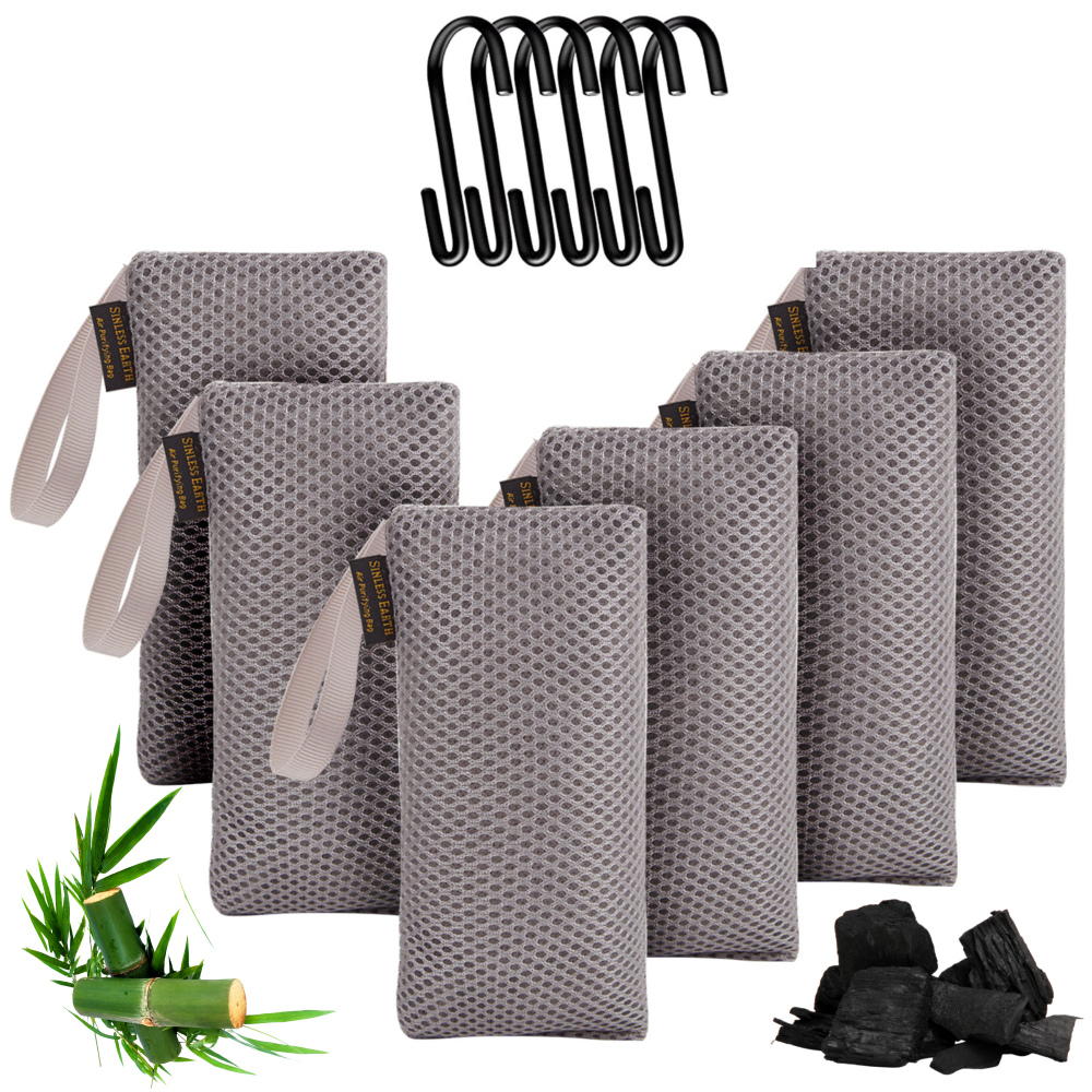 PREMIUM Bamboo Charcoal Air Purifying Bags | Reusable Odor & Moisture ...