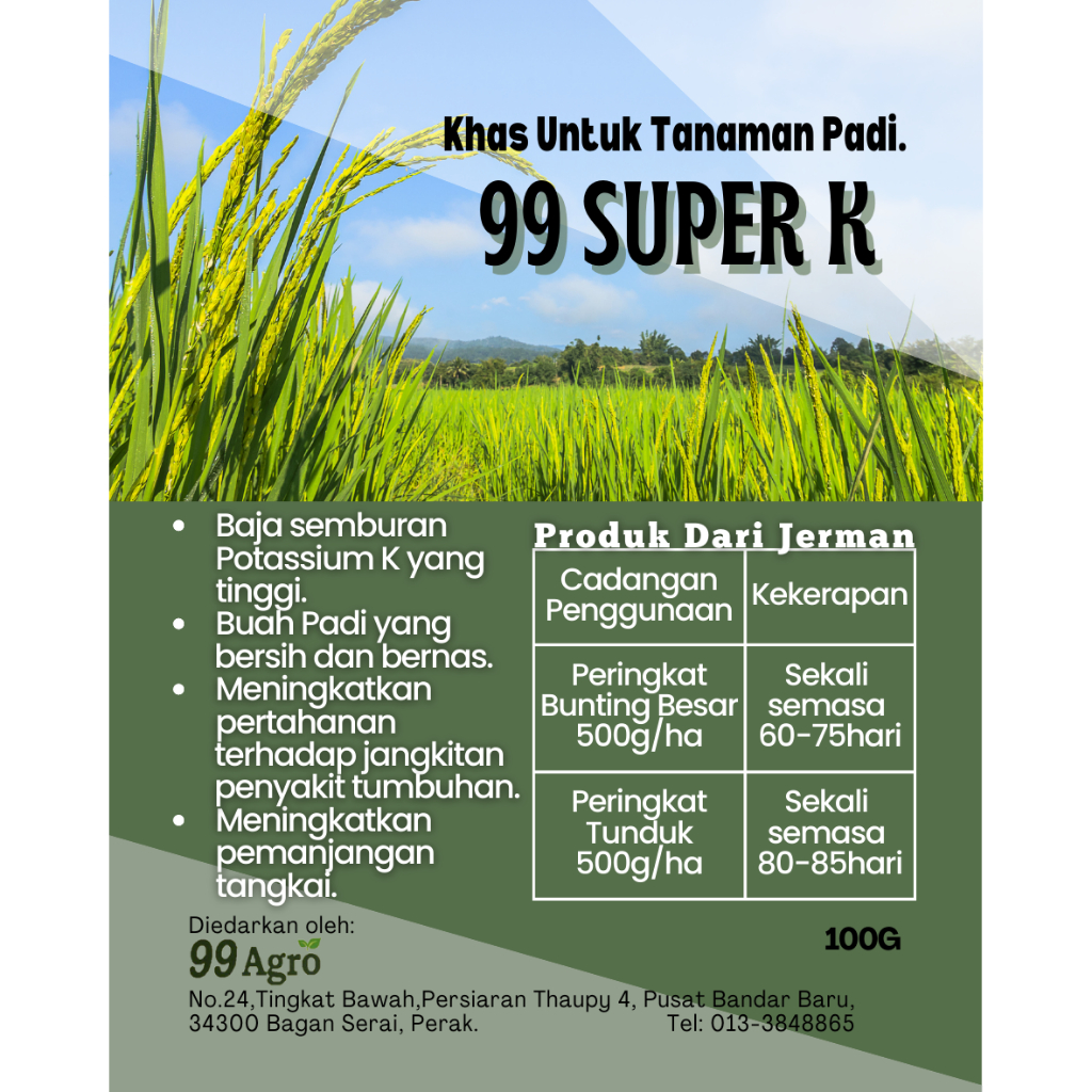Baja Berat Buah Padi Baja Buah Padi K Tinggi Baja Buah Padi Bernas Baja ...