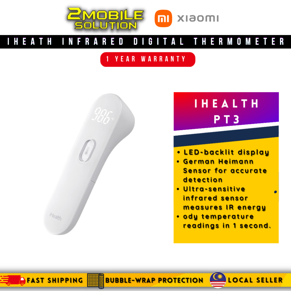 Ihealth Infrared Digital Thermometer PT3 [LED display I Fast Reading in ...