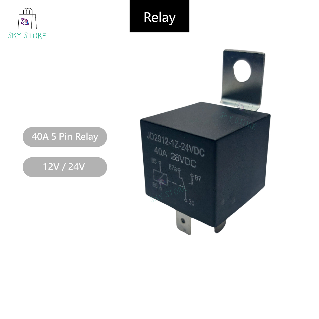 🔥 READY STOCK 🔥 40A 12/24V 5 PIN RELAY CAR WITH STEEL HANGING | Shopee ...