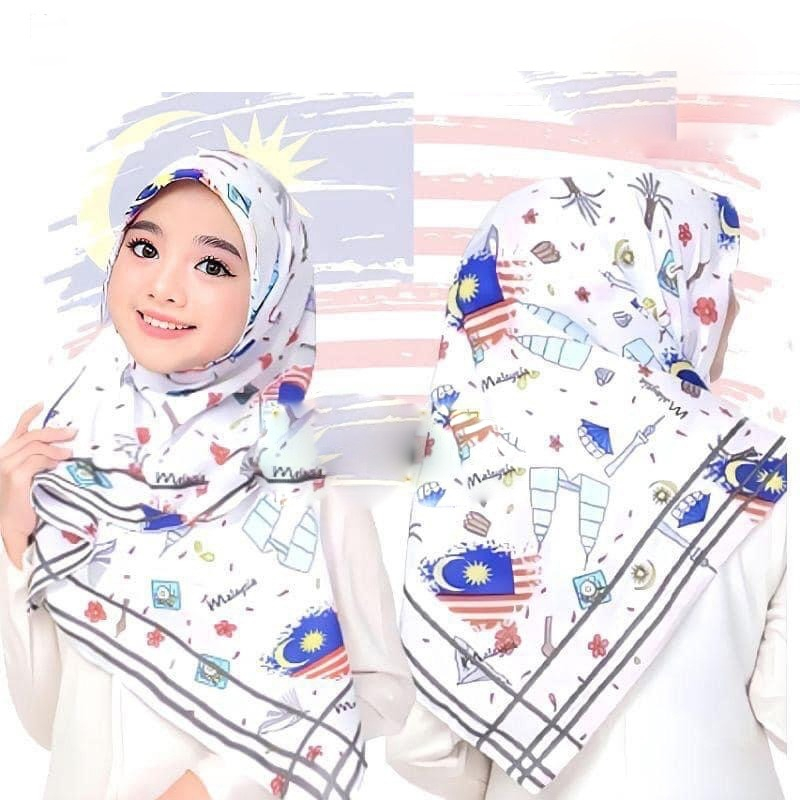 Tudung Bawal Merdeka Budak Cotton Premium[2023-Merdeka] | Shopee Malaysia