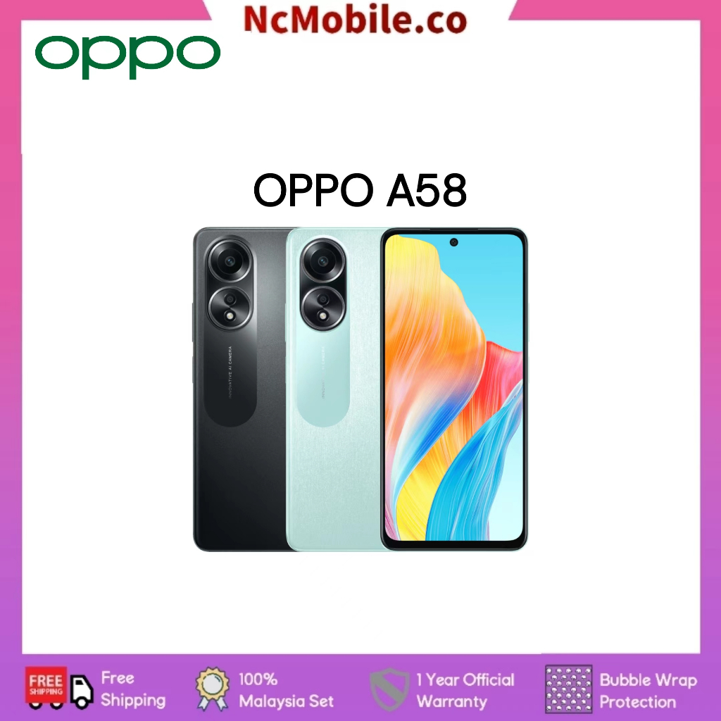 OPPO A58 | 16GB(8+8) RAM 128GB ROM | Shopee Malaysia