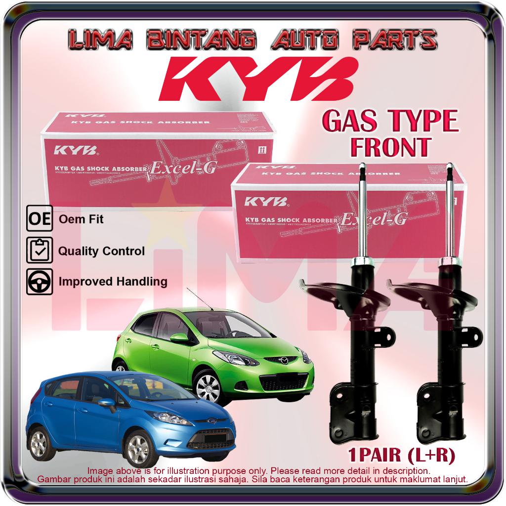 ( 1Pair ) Mazda 2 DE , Ford Fiesta Front Shock Absorber Gas KAYABA KYB | Shopee Malaysia