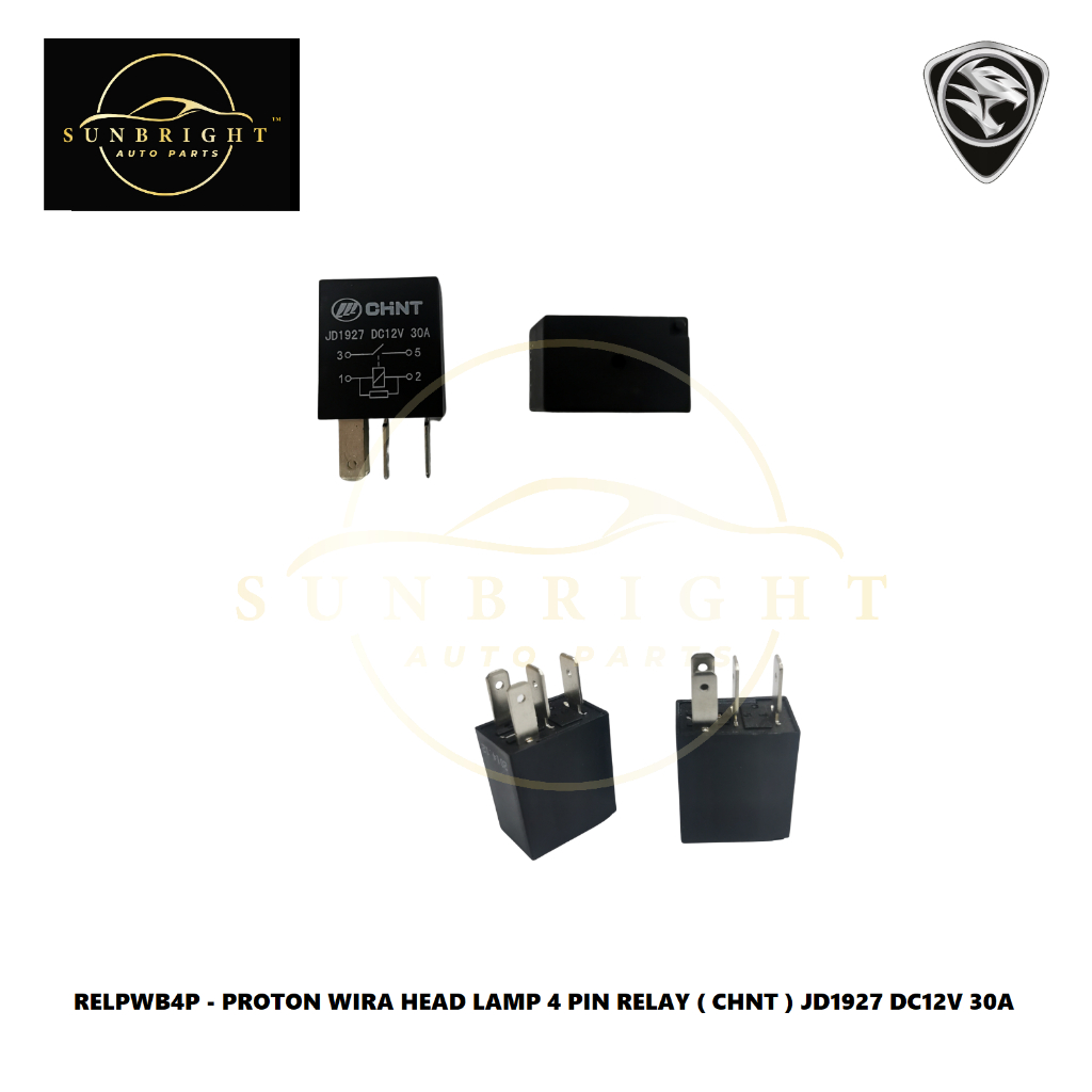 PROTON WIRA HEAD LAMP 4 PIN RELAY ( CHNT ) JD1927 DC12V 30A | Shopee ...