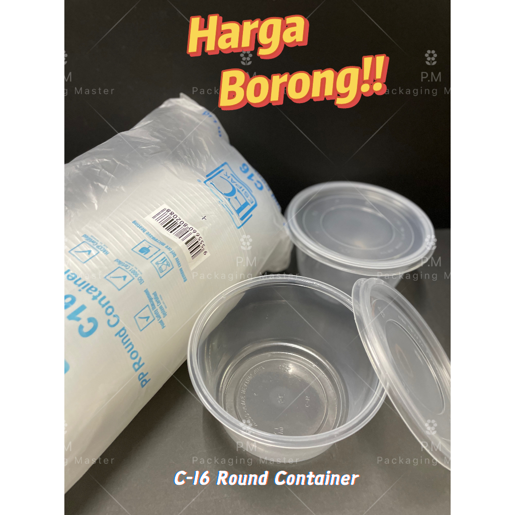 EC 10oz,12oz,16oz Round Container with Lid [ 50sets± ] C10,C12, C16 oz ...