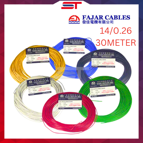 WHOLESALE FAJAR 14/0.26mm AUTO CABLES KERETA LORI AUTOMOTIVE WIRE 100% COPPER 30meter ~ RED ...