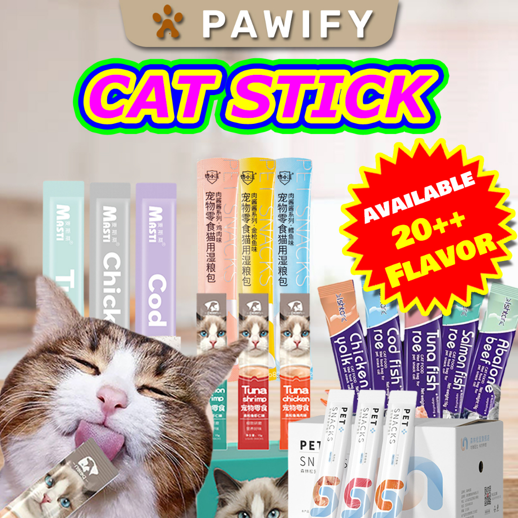 PAWIFY Cat Treats Snack Cat Food Snek Kucing Wet Food Cat 猫零食 Cat Creamy Treats High Vitamin ...