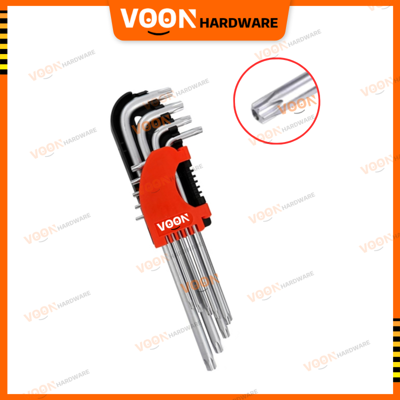 VOON 9pcs Allen Key Set Torx Star Hex Key Set Driver Extra Long L-shape ...