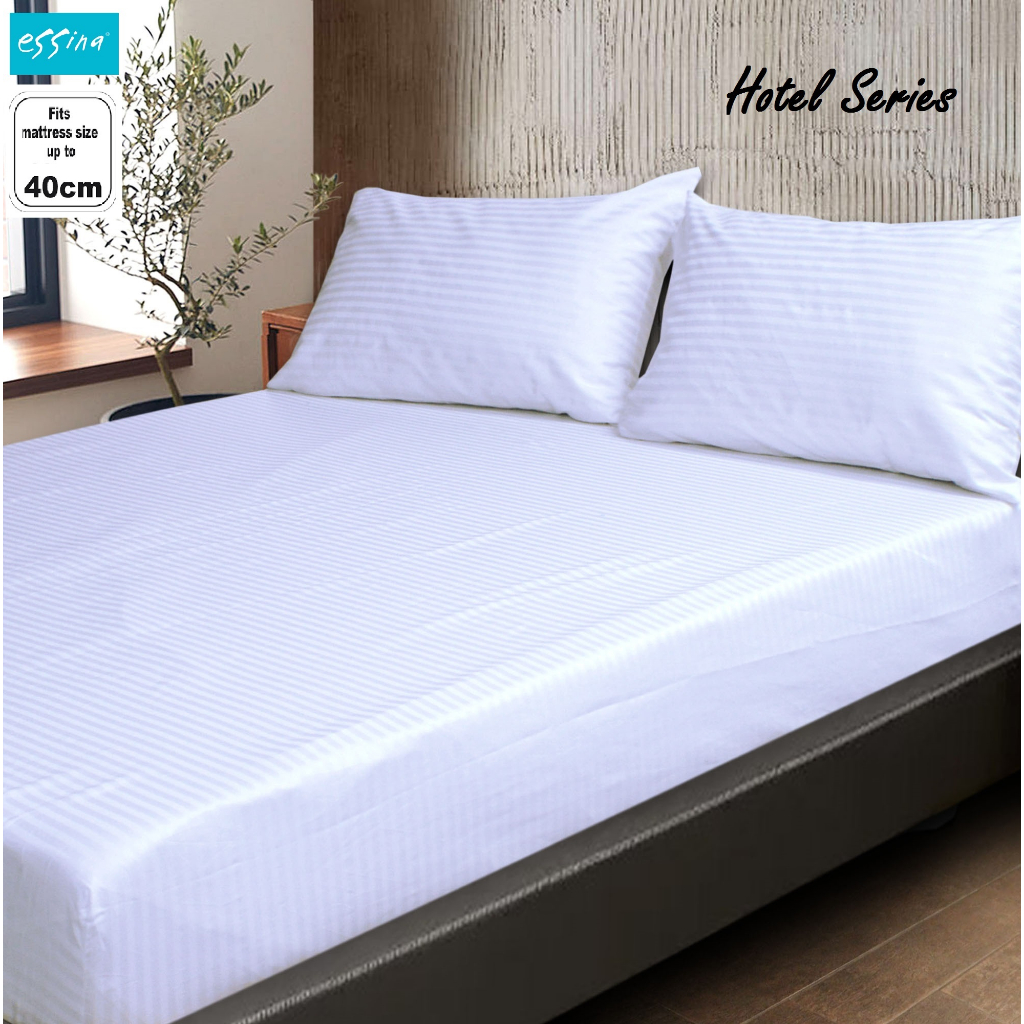 [100 Cotton ] Essina Bedding 33cm Hotel Series 680tc Fitted Bed Sheet