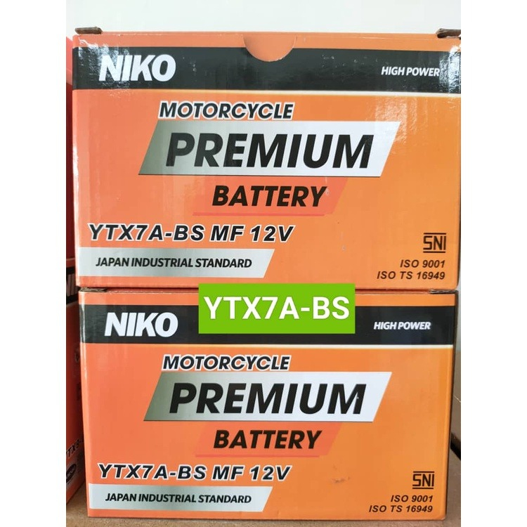 BATTERY NIKO YTX7A-BS MF 12V FOR ELIT / COMEL / SCOOTER / VR125 ...