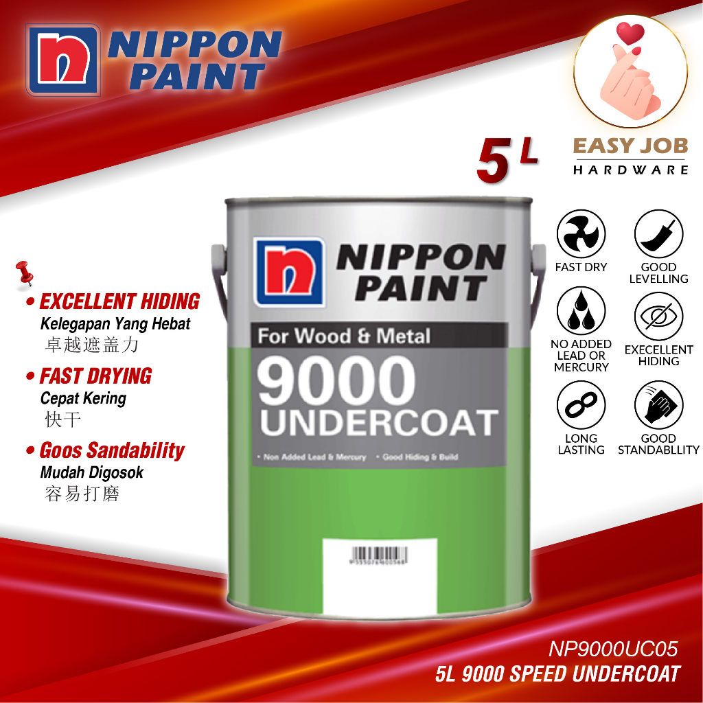 🔥 5L Nippon Odourlite Soft Matte Finish Nippon Paint Odourlite Cat Minyak Kayu Cat Besi Nippon ...
