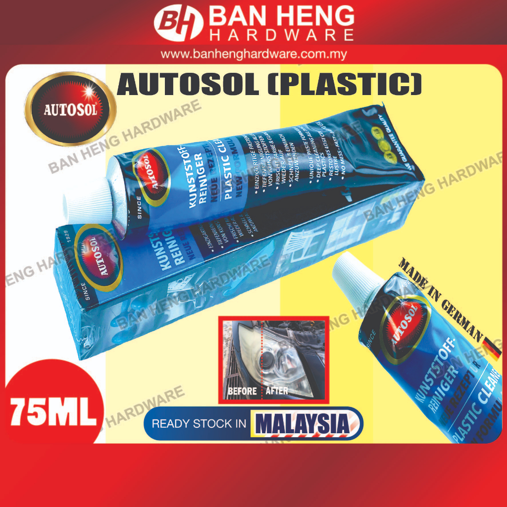 AUTOSOL PLASTIC CLEANER HEADLAMP COVER POLISH PENGILAT LAMPU KERETA ...