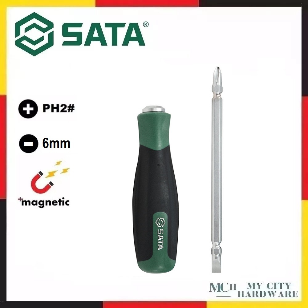 SATA 66204 T-Series Dual Head / Reversible Screwdriver PH.2 x ( - ) 6MM ...