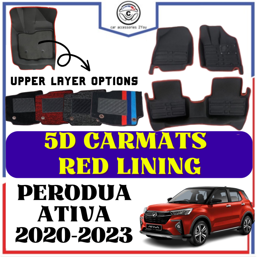 Perodua Ativa 2020-2024 5D Carpet CarMat Alas Kaki 2 layer Karpet ...