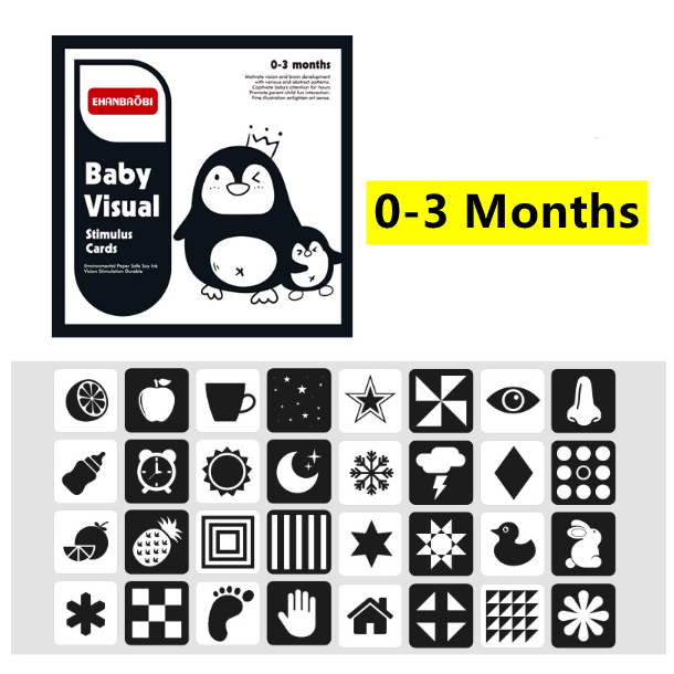 Montessori Baby Flash Card Baby Visual Stimulus Card 0-36 Months Early ...