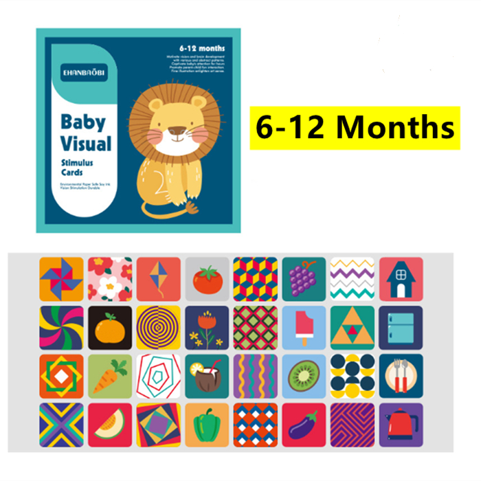 Montessori Baby Flash Card Baby Visual Stimulus Card 0-36 Months Early ...