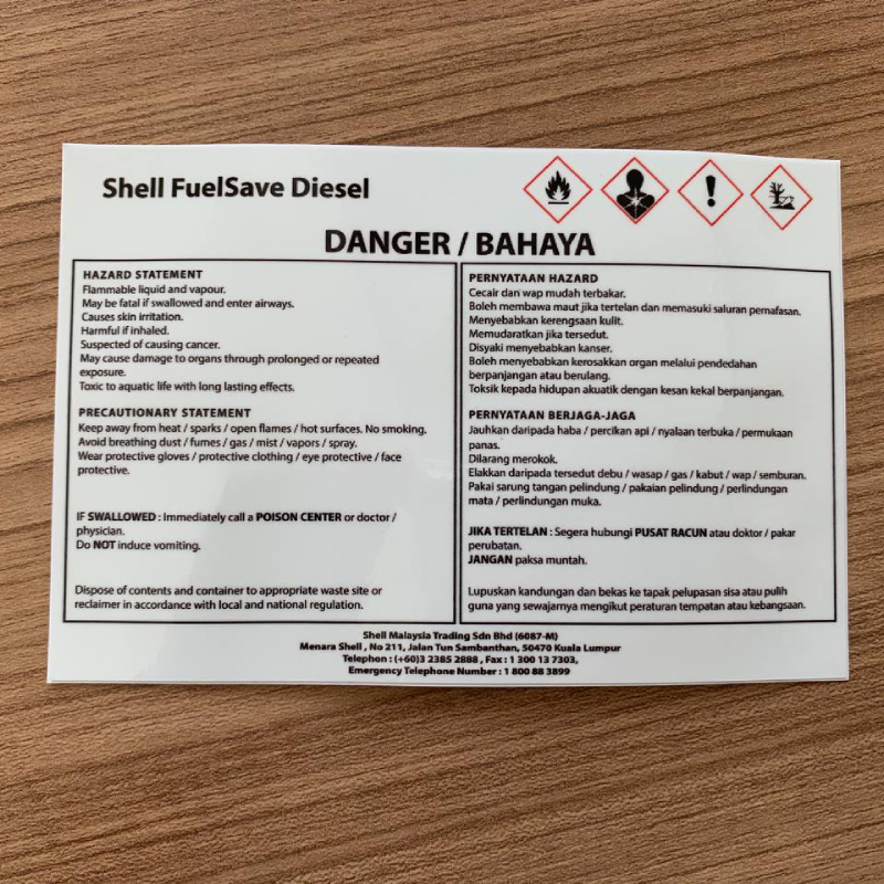 Shell Hazard Sticker for Diesel/Mogas | Shopee Malaysia
