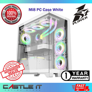 1st Player MIKU MI8 Tempered Glass ATX Gaming Pc Casing (WHITE/BLACK ...