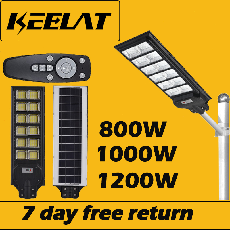 KEELAT 800W 1000W 1200W Solar Street Light Led Solar Light Remote ...