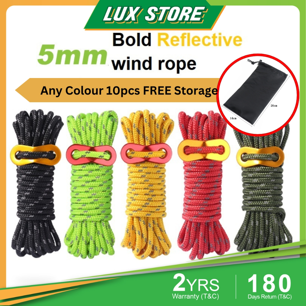 Camping Tent Rope Nylon Anti-slip Paracord Rope Flysheet Tarp Wind Rope ...