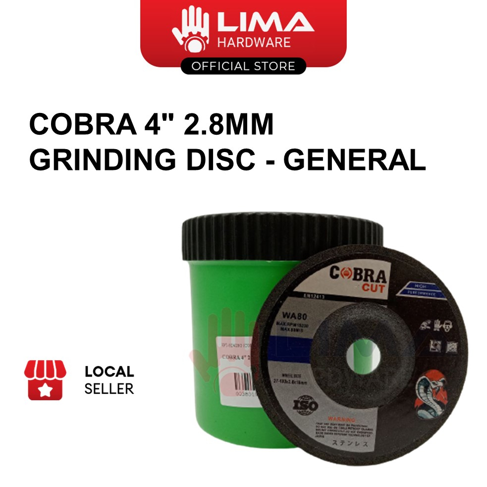 COBRA General Grinding Disc, Cakera Pengisar (PRO) 4" 2.8MM | Shopee ...
