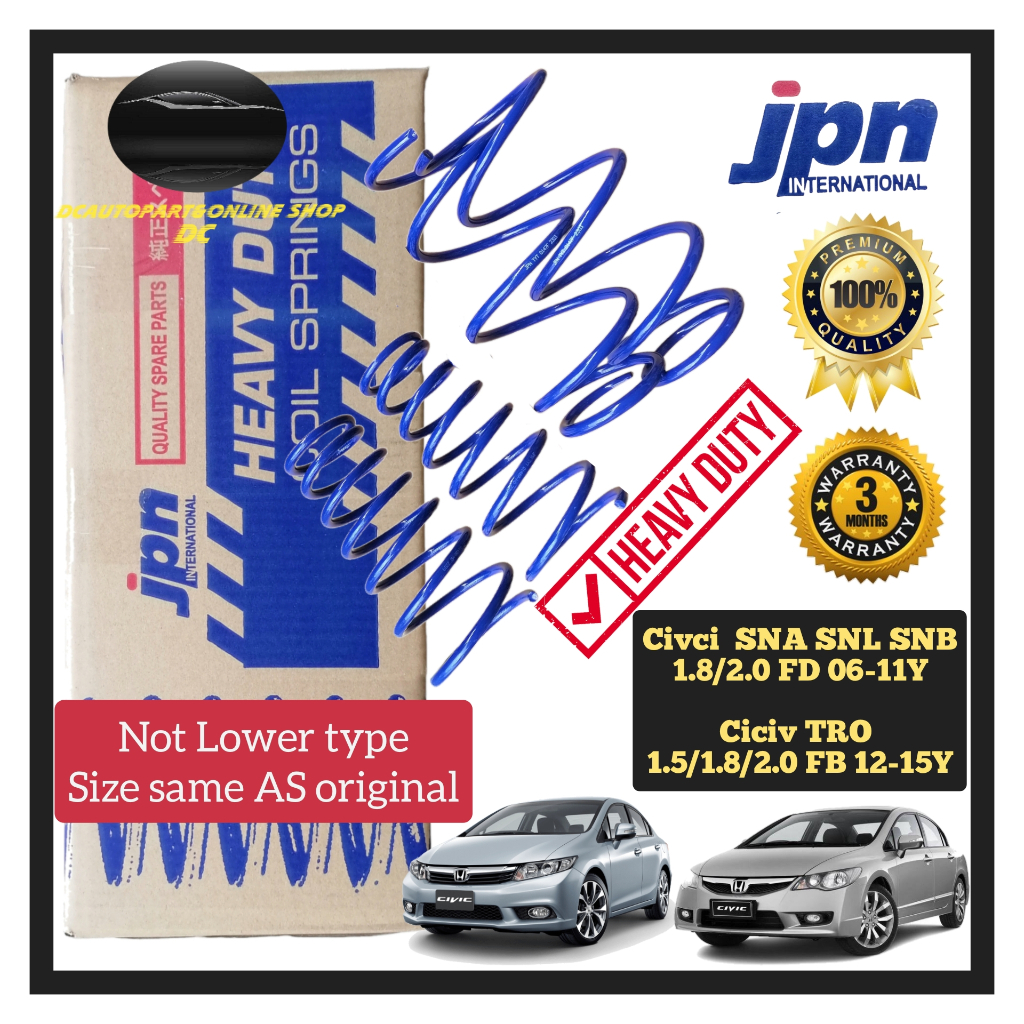 JPN INTERNATIONAL HEAVY DUTY SPRING HONDA CIVIC FD SNA SNL SNB 1.8 2.0 ...