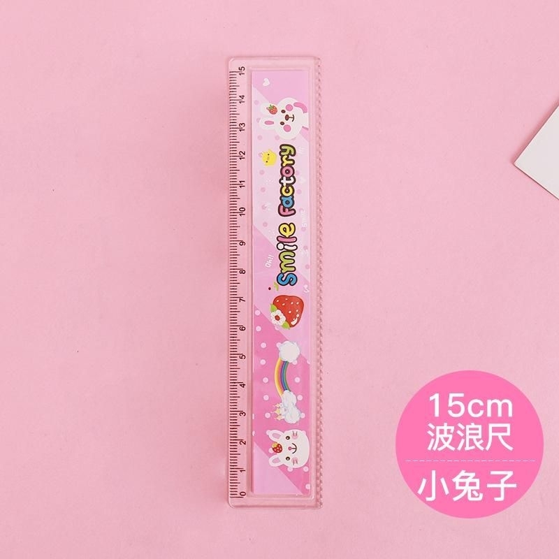 Ruler cute cartoon student stationery 15cm drawing measuring 可爱学生绘图塑料尺 ...