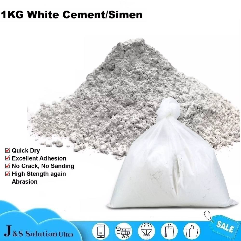 1KG White Cement / Simen Putih for Plastered Wall, Fill Tile Gaps ...