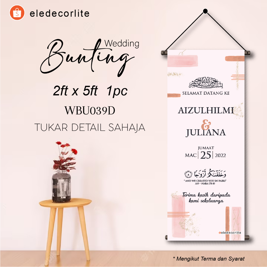 BUNTING KAHWIN 2 x 5/BANTING MAJLIS PERKAHWINAN/WEDDING BANNER/BANNER KAHWIN | Shopee Malaysia