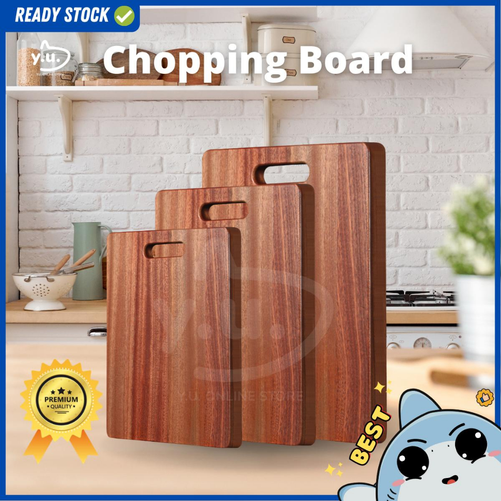 YU Online - Papan Pemotong Kayu Empat Segi Tahan Kulat / Rectangle Wooden Chopping Board With ...