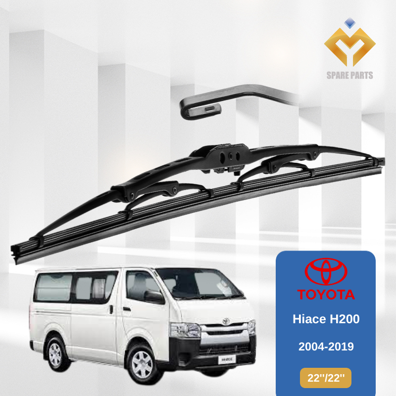 Toyota Hiace H200 1set 22"+22"GradeA Premium Rubber Car Wiper Metal U ...