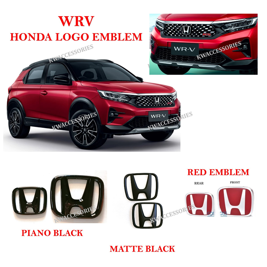 Honda WRV LOGO EMBLEM Red/Matte Black/Piano Black WRV/HRV/BRV | Shopee Malaysia