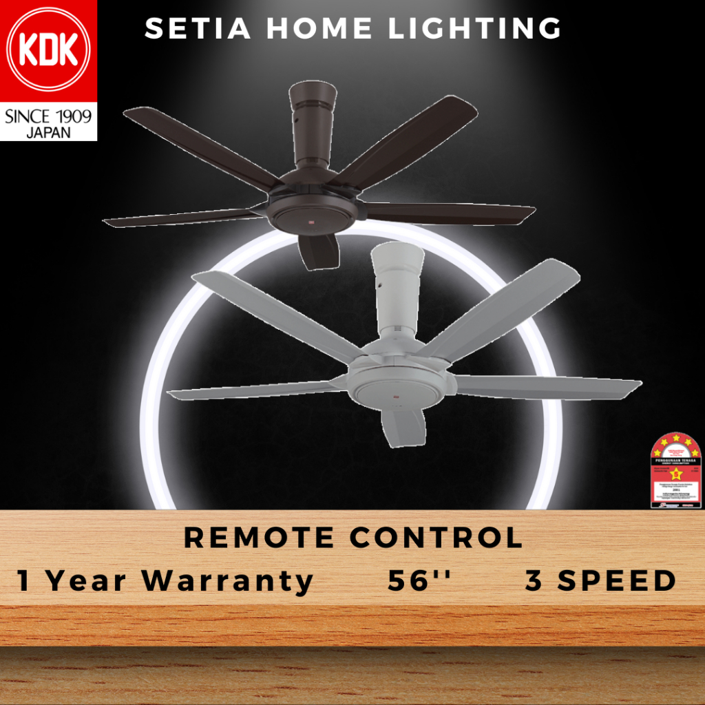 KDK K14YZ 5 BLADE CEILING FAN WITH REMOTE CONTROL K14YZ-PBR / K14YZ-GY ...