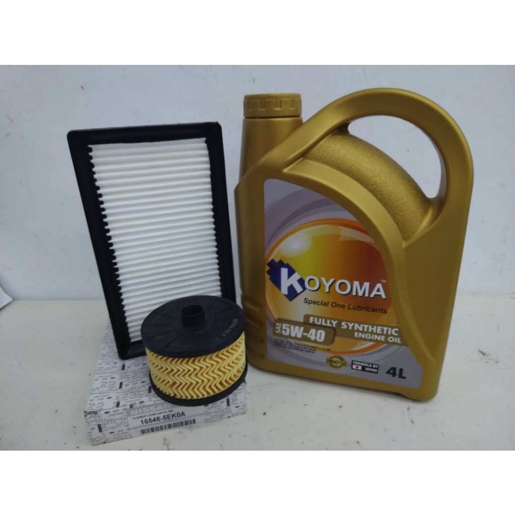 NISSAN ALMERA 1.0 TURBO OIL FILTER + AIR FILTER + KOYOMA 5W40 FULLY ...